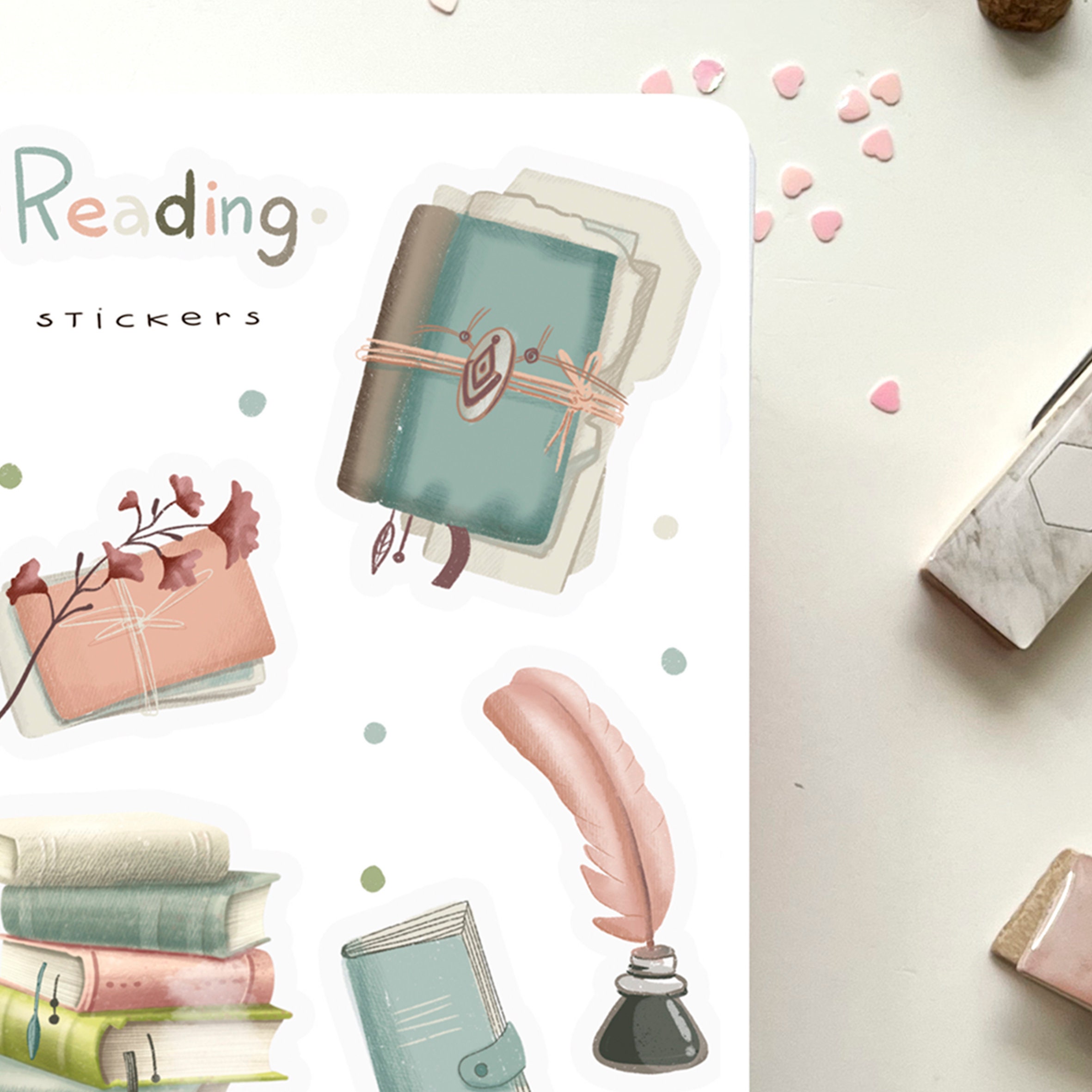 Reading Sticker Pack Journal Stickers Planner Stickers - Etsy