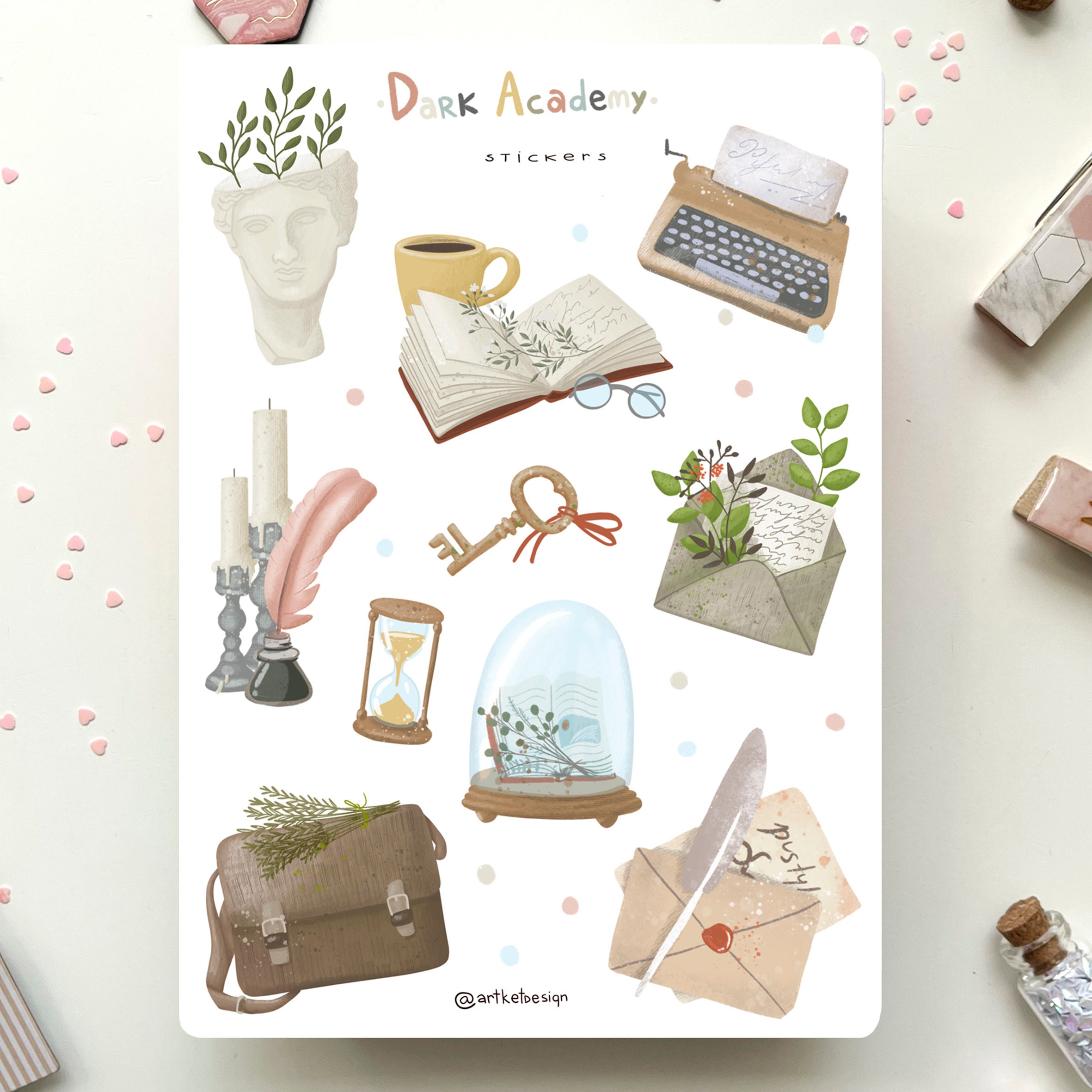 Planner Sticker book Stickers Scrapbook Sticker Dark Academia Sticker ...