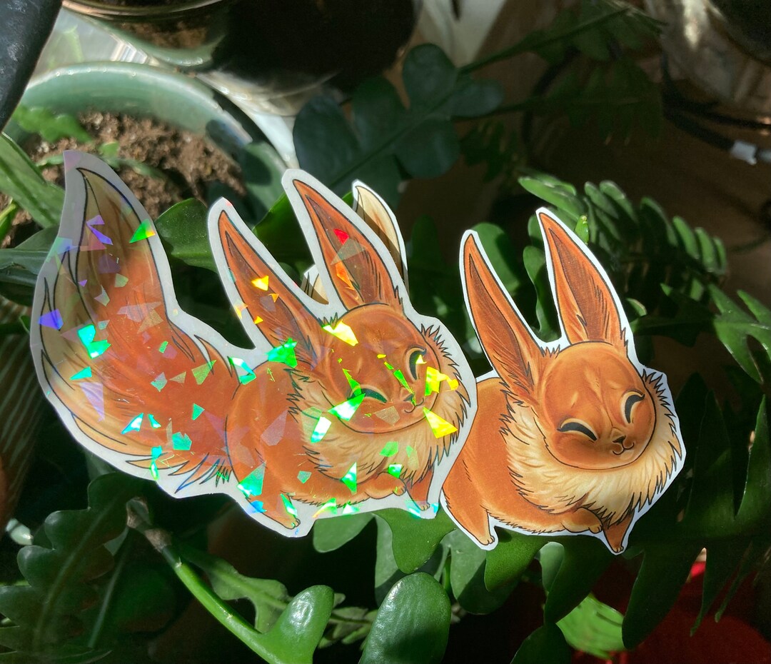 Eevee Sticker | Holographic | Iridescent | Handmade | Realistic Pokemon ...