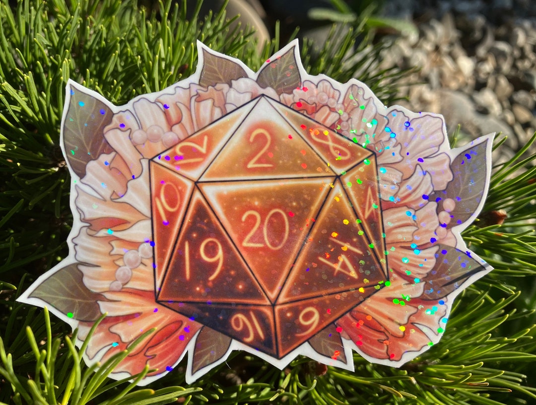 D20 Dice Sticker | Holographic | Vinyl | Dnd | Dungeons and Dragons ...