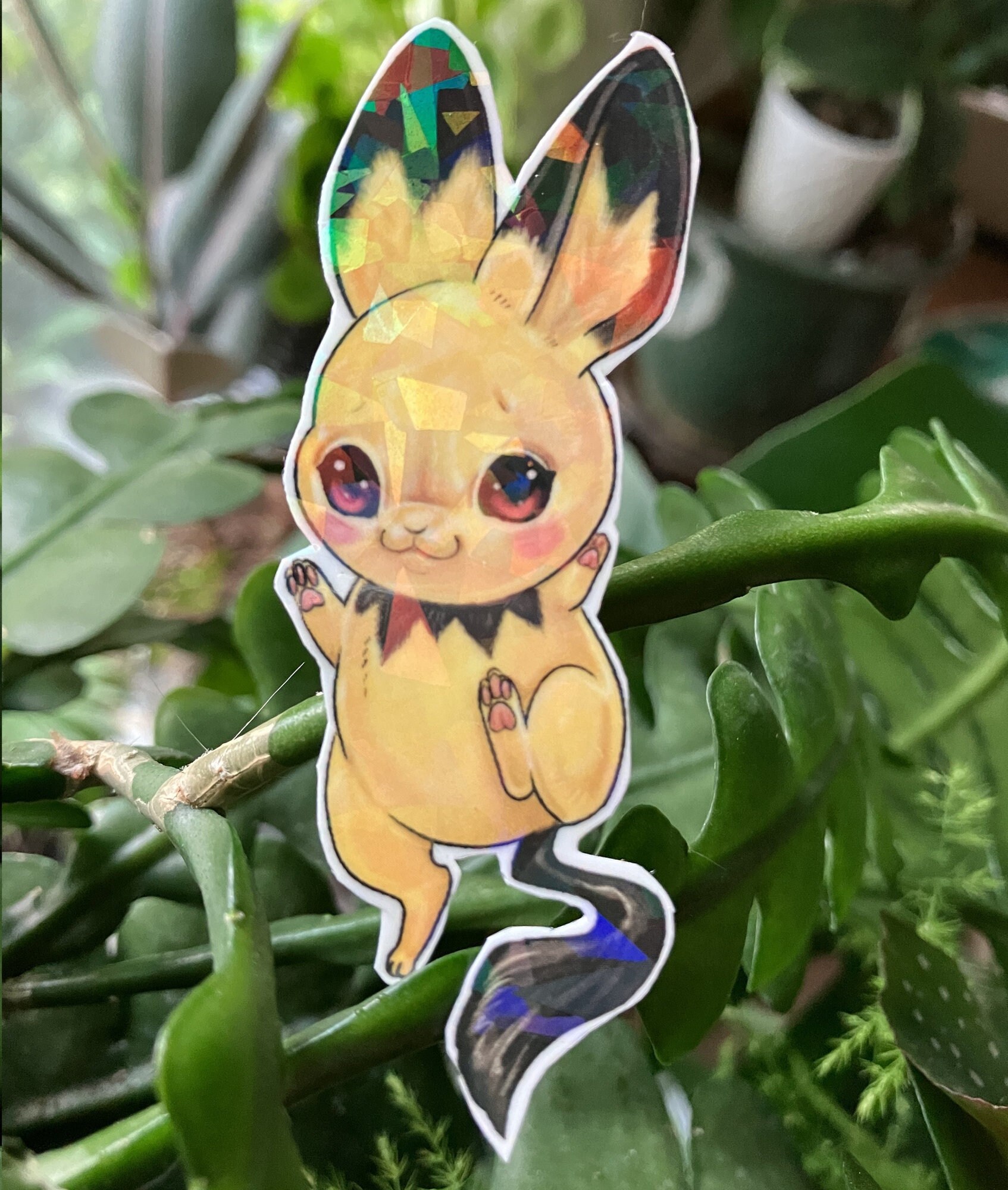 Pichu Holographic Iridescent Realistic Pichu Pokemon - Etsy