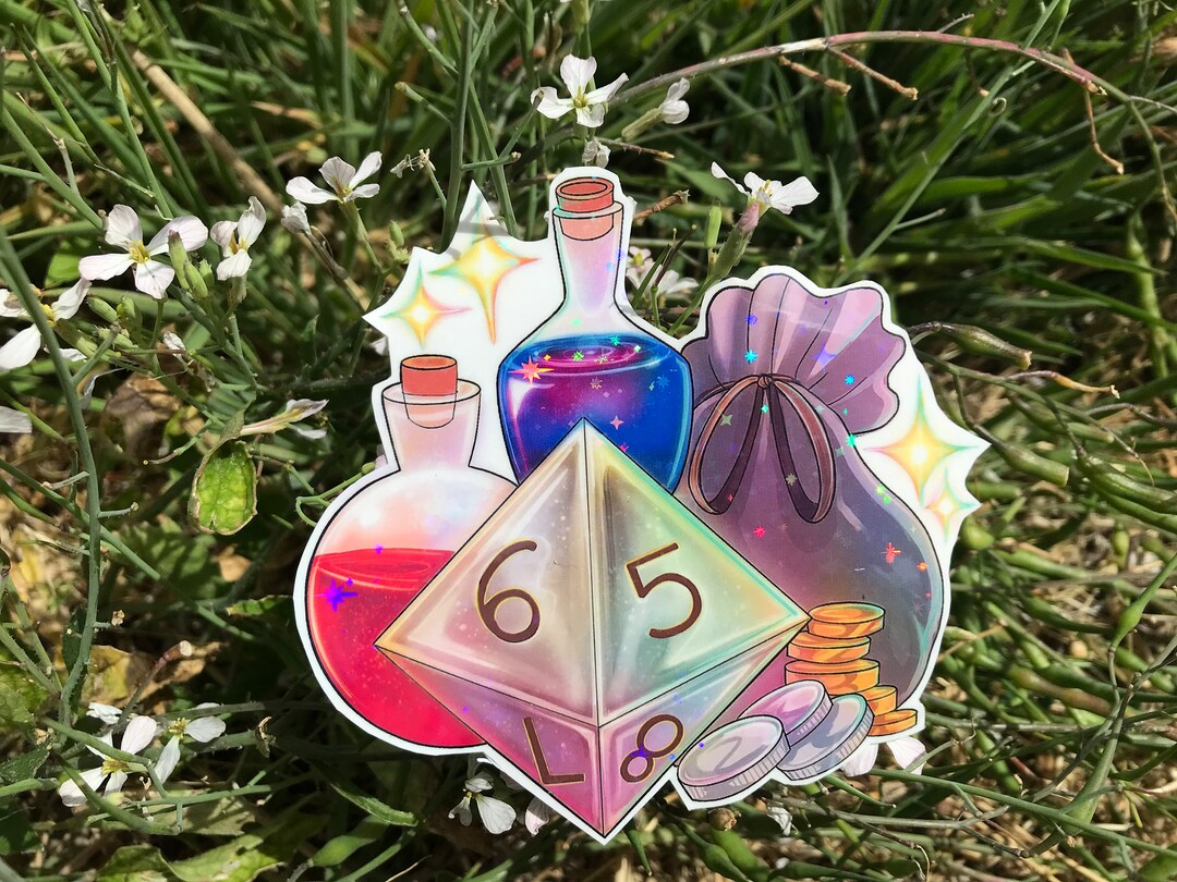 D8 Dice Sticker | Holographic | Vinyl | Dnd | Dungeons and Dragons ...