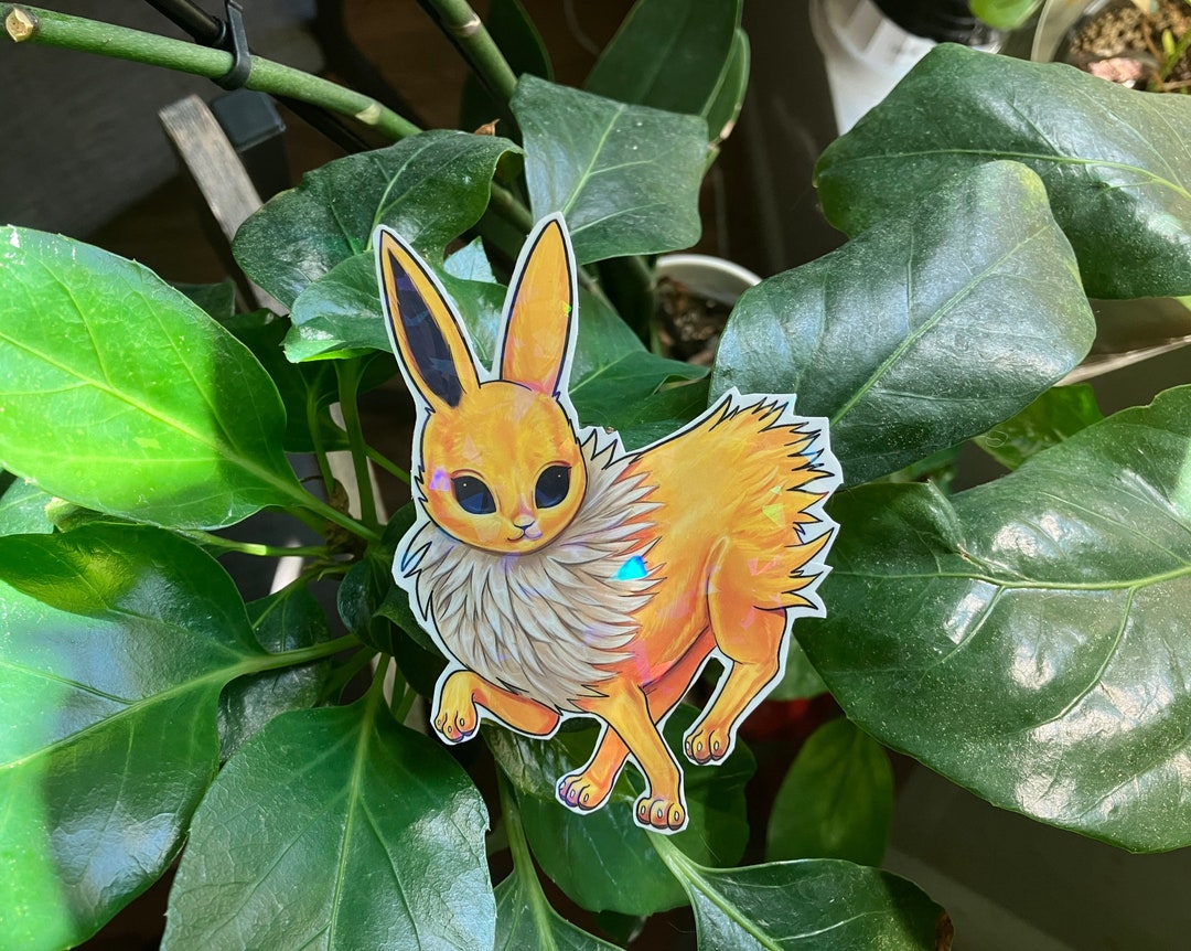Jolteon Holographic Iridescent Realistic Jolteon Pokemon Sticker ...