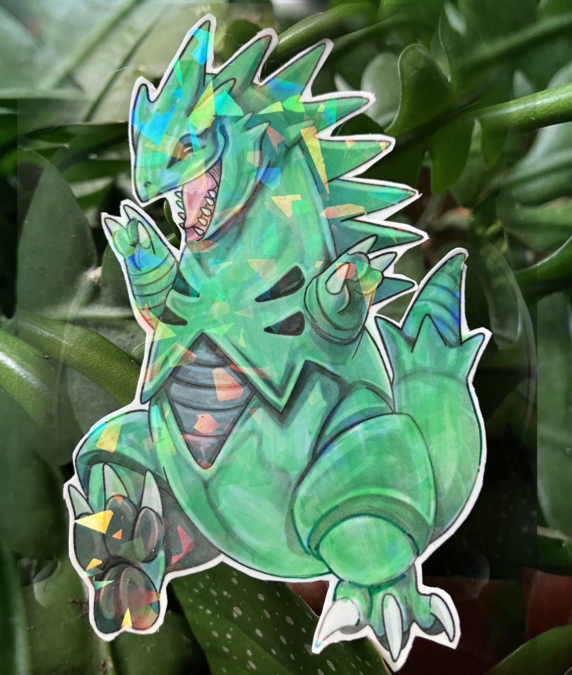 Tyranitar Holographic Iridescent Realistic Tyranitar Pokemon Sticker handmade Vinyl - Etsy