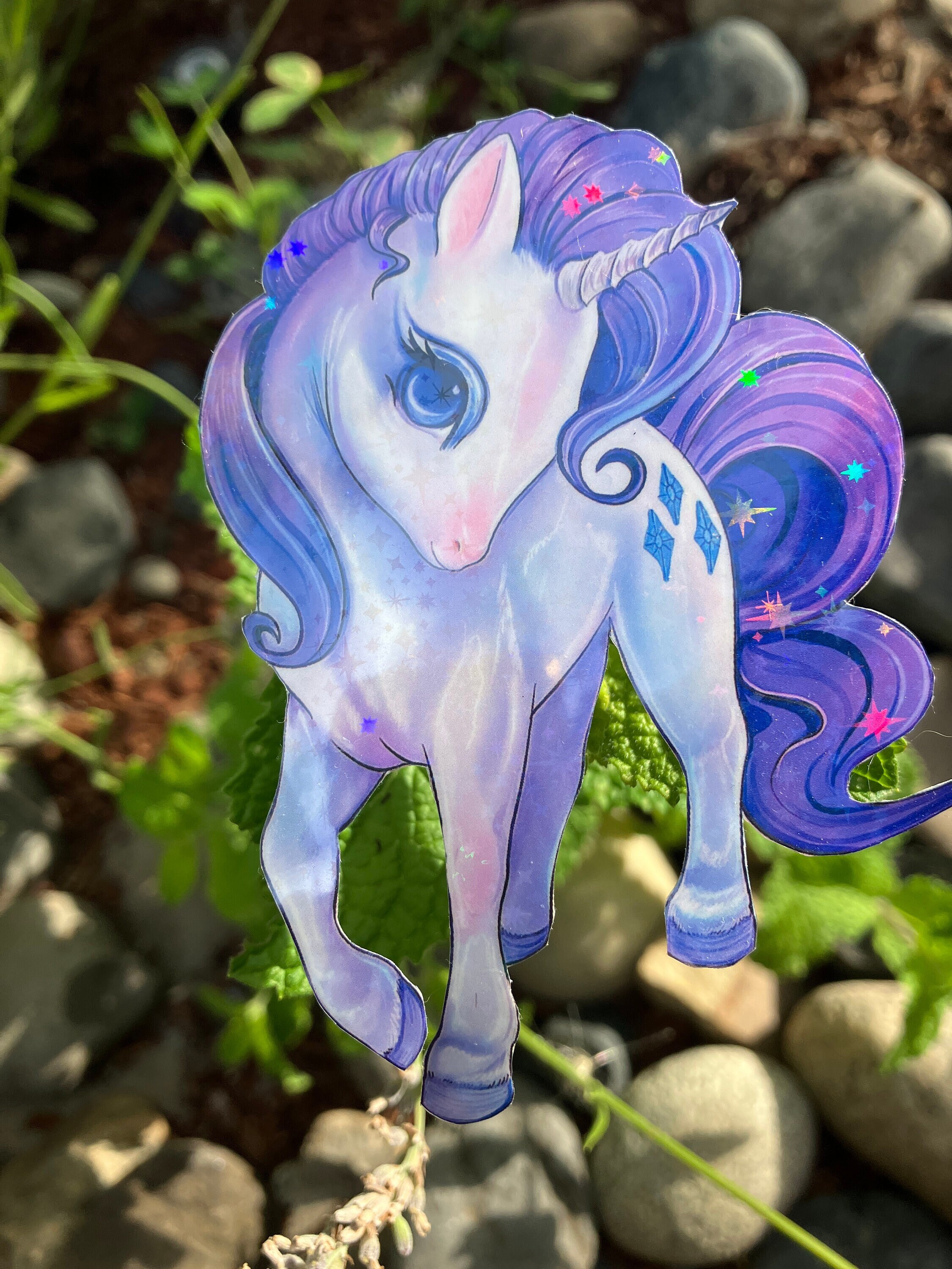Rarity | MLP | My Little Pony | Handmade Vinyl Sticker | Holographic - Etsy