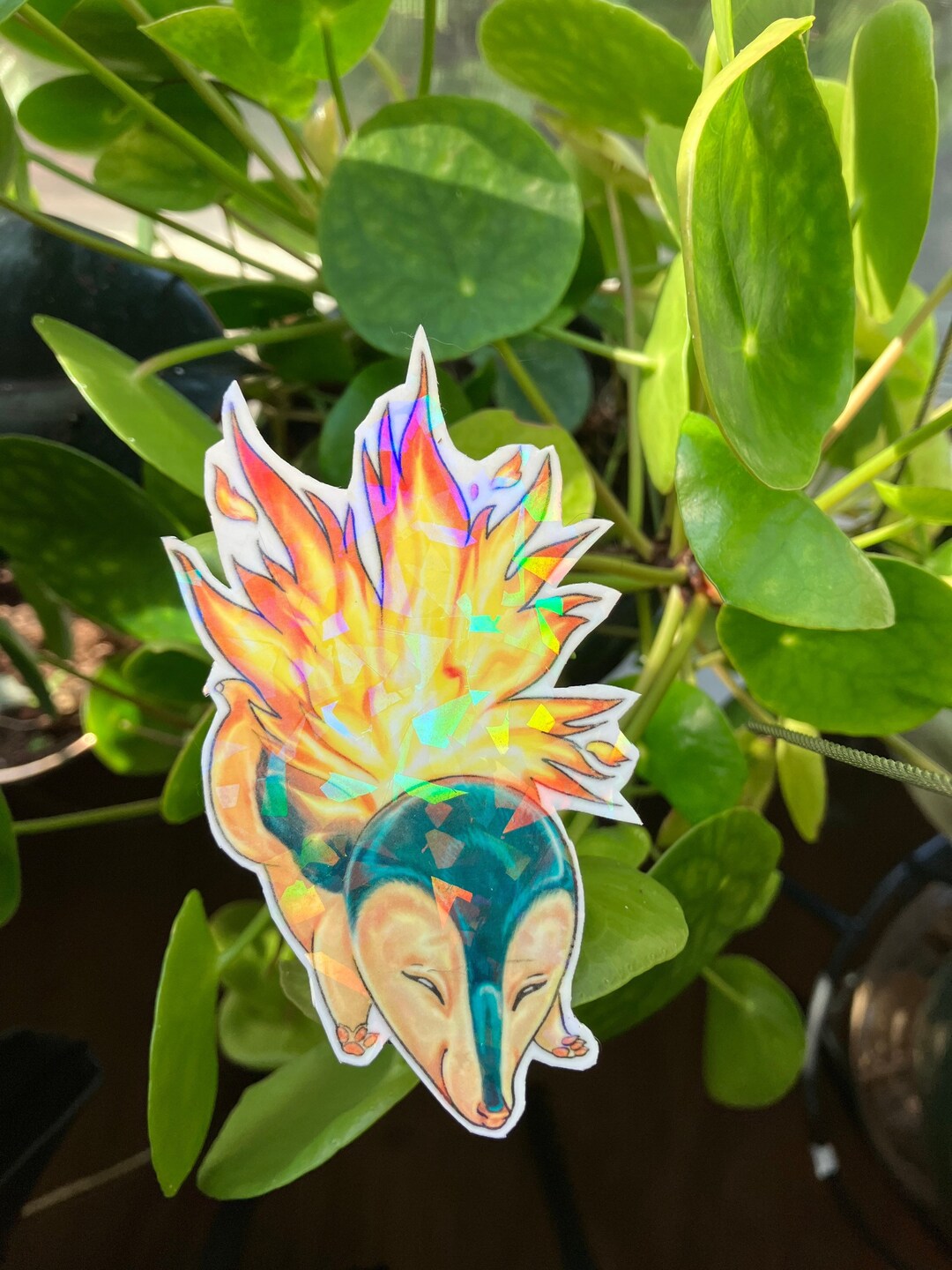 Cyndaquil Holographic Iridescent Realistic Cyndaquil Pokemon Sticker ...