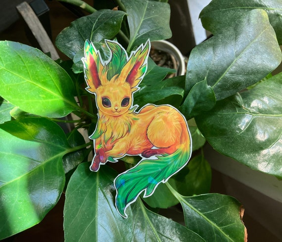 Leafeon Holographic Iridescent Realistic Leafeon - Etsy