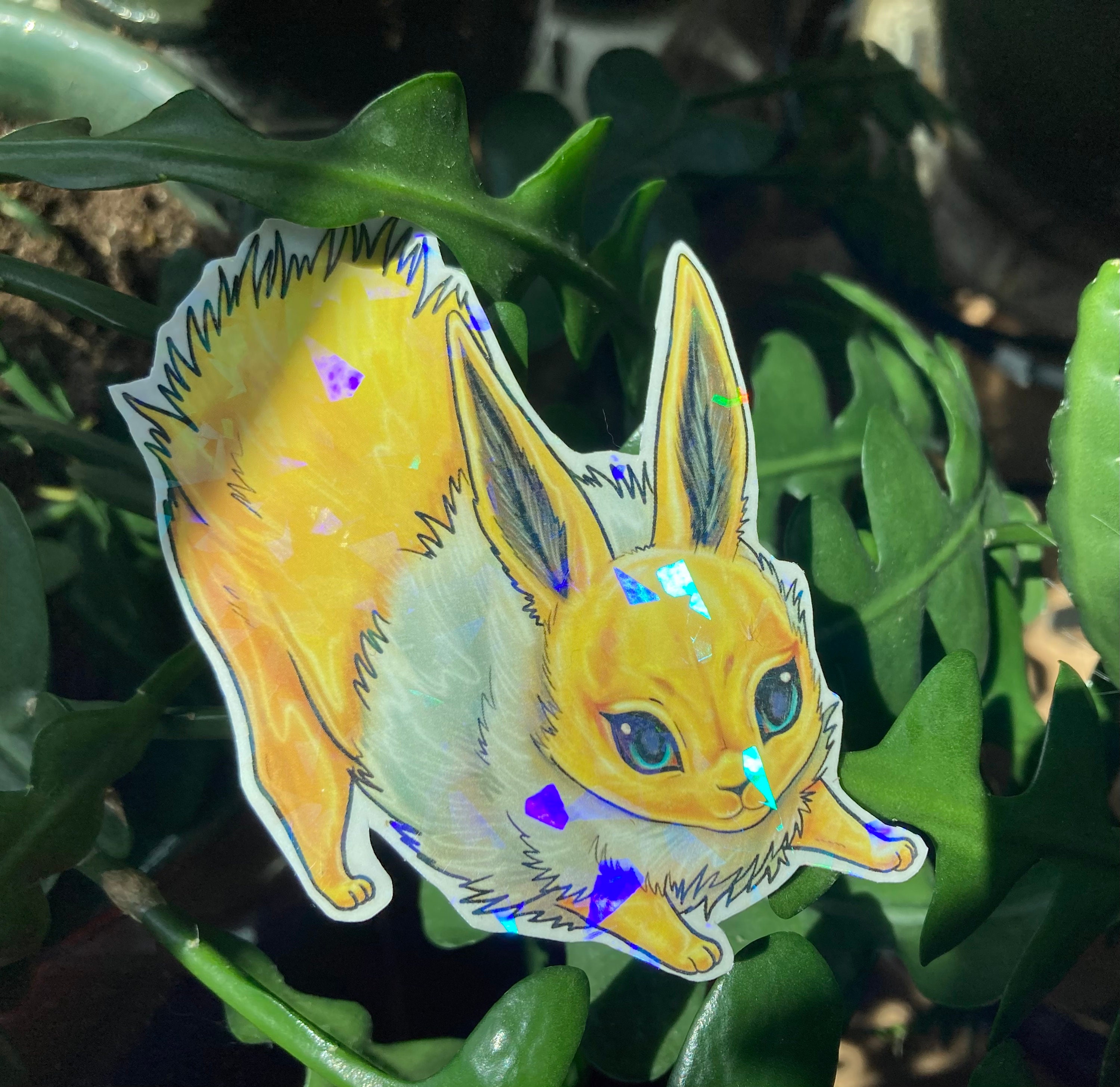 Jolteon Sticker Holographic Iridescent Handmade - Etsy