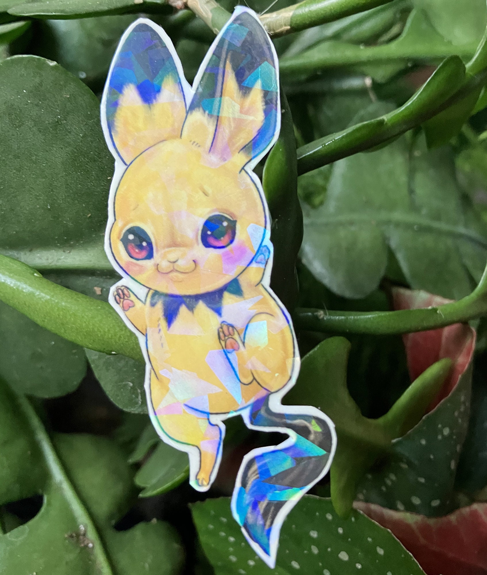 Pichu Holographic Iridescent Realistic Pichu Pokemon - Etsy