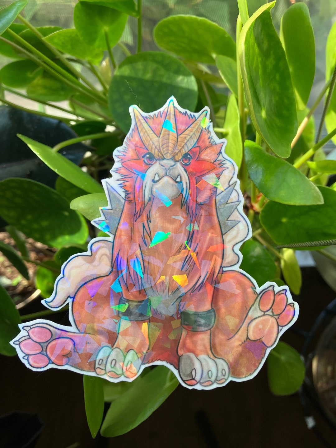 Entei Holographic Iridescent Realistic Entei Pokemon Sticker handmade ...