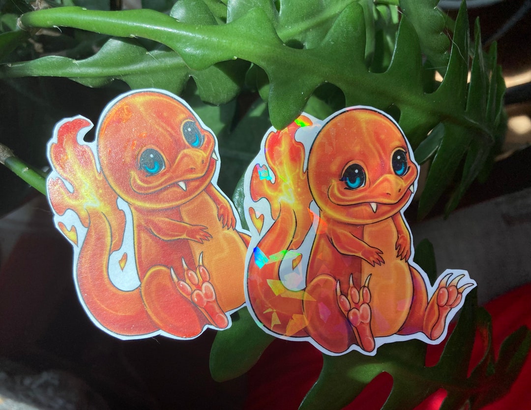 Charmander Sticker Holographic Iridescent Handmade - Etsy