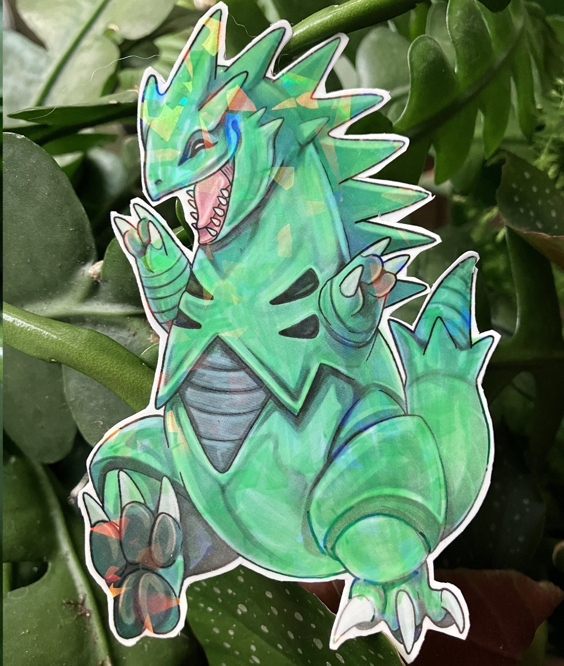 Tyranitar Holographic Iridescent Realistic Tyranitar Pokemon Sticker ...