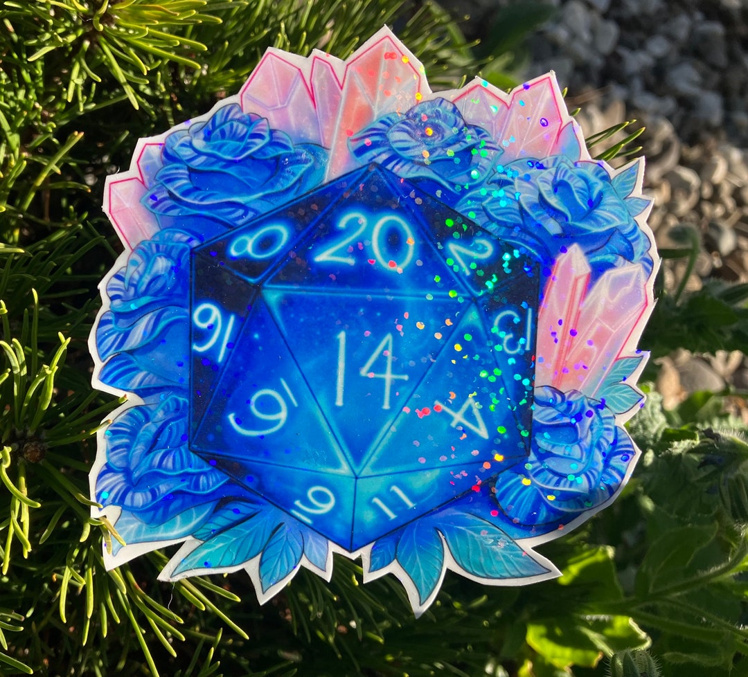 D20 Dice Sticker | Holographic | Vinyl | Dnd | Dungeons and Dragons ...