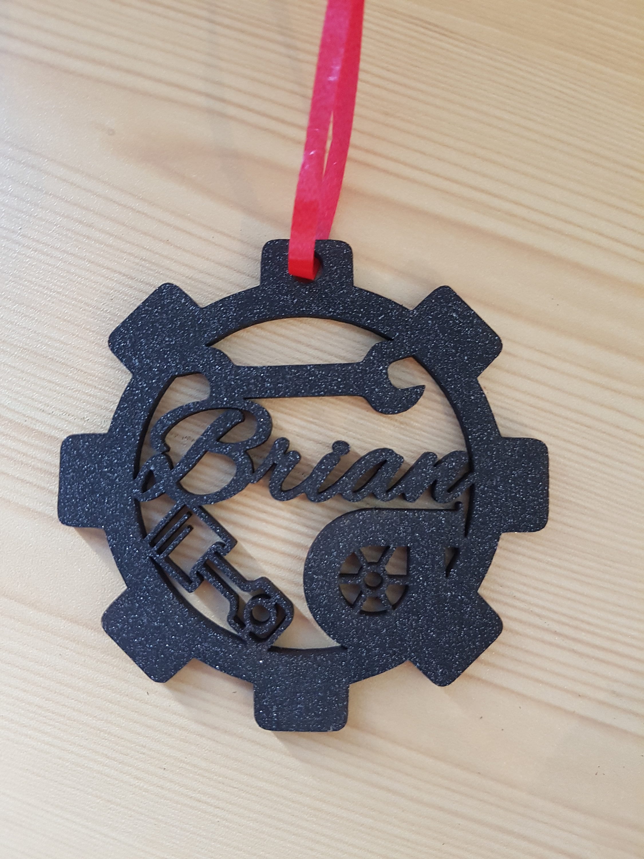 Car Mechanic Christmas Ornament Ready to Put Name On, Dxf Pattern File ...