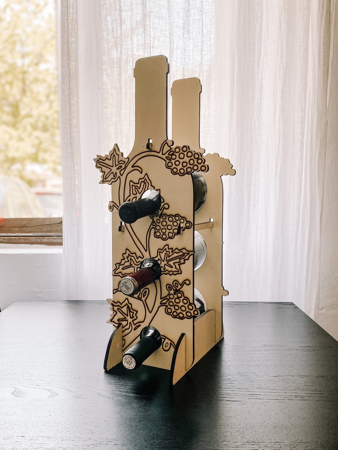 Laser Cut Wine Bottle Stand, Dxf Pattern File for Laser or CNC Cut-ai ...