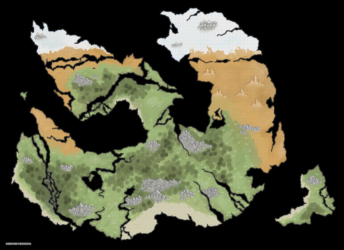 Premade HQ Digital fantasy DND world map for your campaign | Etsy