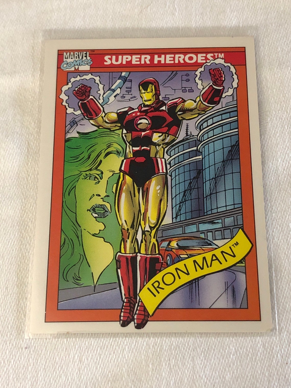 Marvel Comics Card Super Heroes Iron Man 1990 42 | Etsy