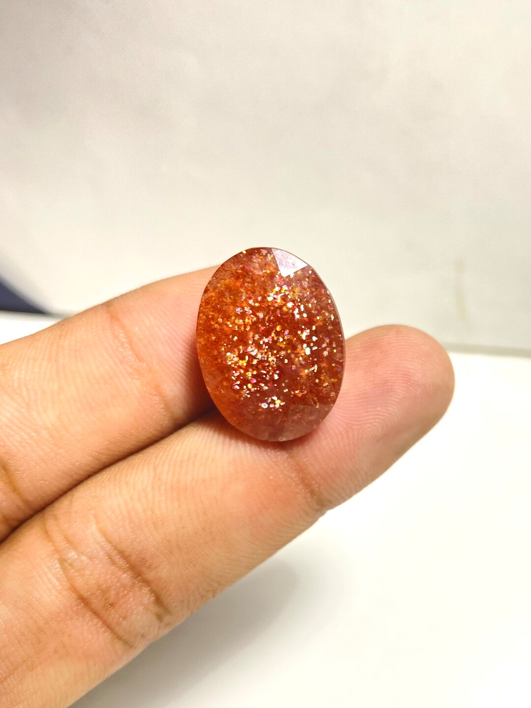 Natural Sunstone Gemstone, Oval Shape Sunstone Faceted Sunstone Loose ...