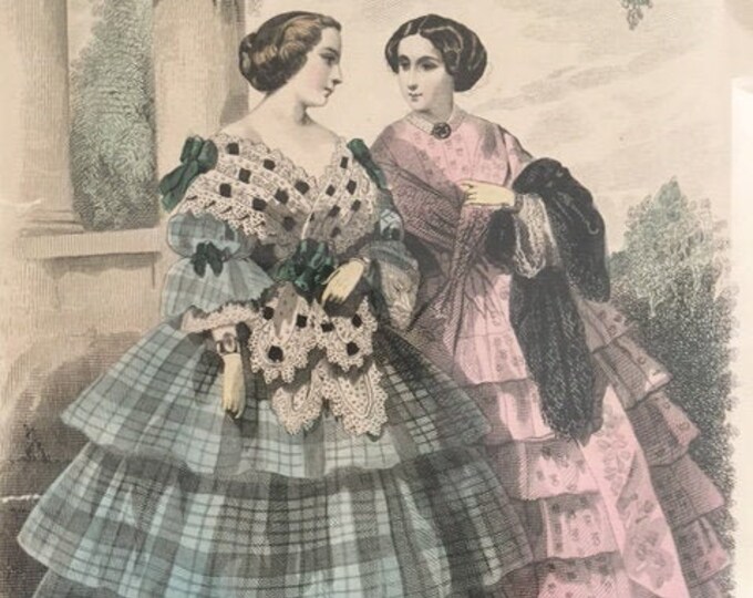 Godeys Ladies Book Illustrations set of 2 - Etsy