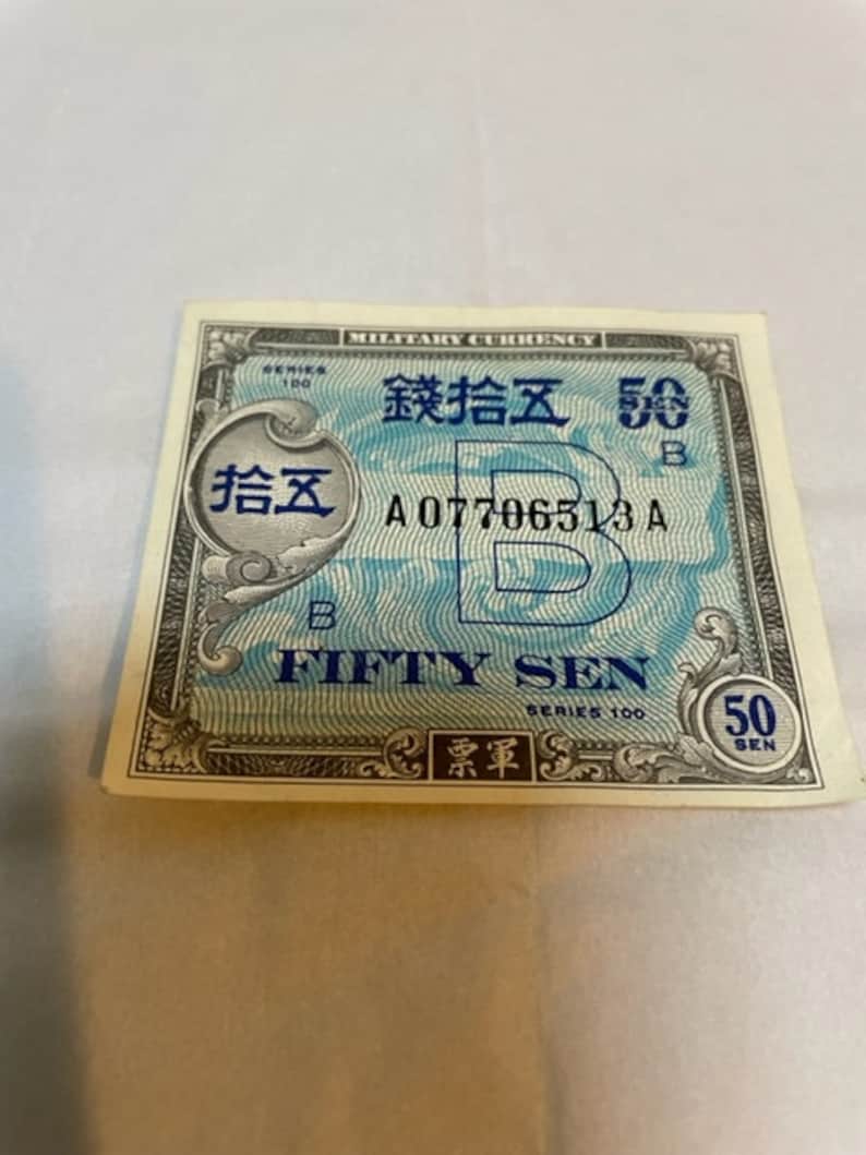 Military Currency Japan 50 Sen Note - Etsy