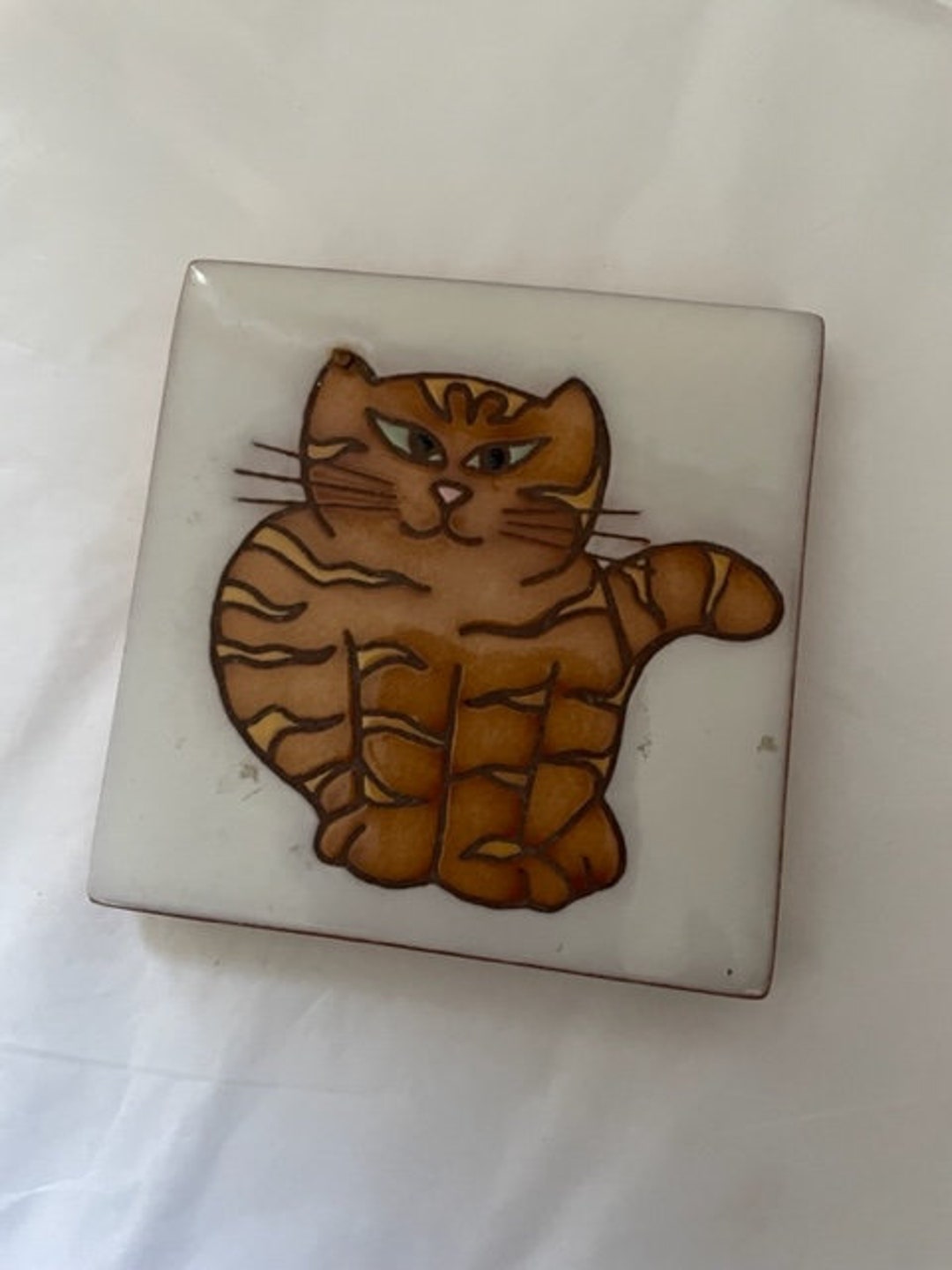 Ceramic Cat Tile Trivet - Etsy