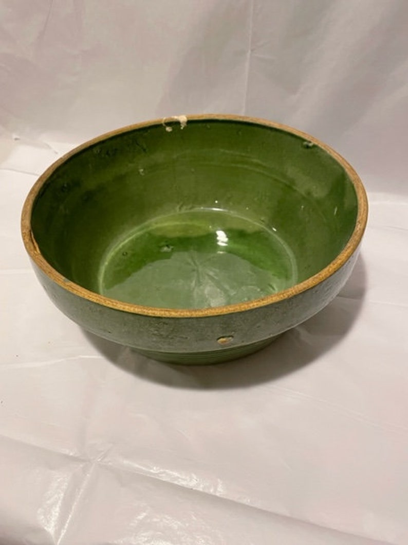 Vintage Green Ceramic Planter Pot - Etsy