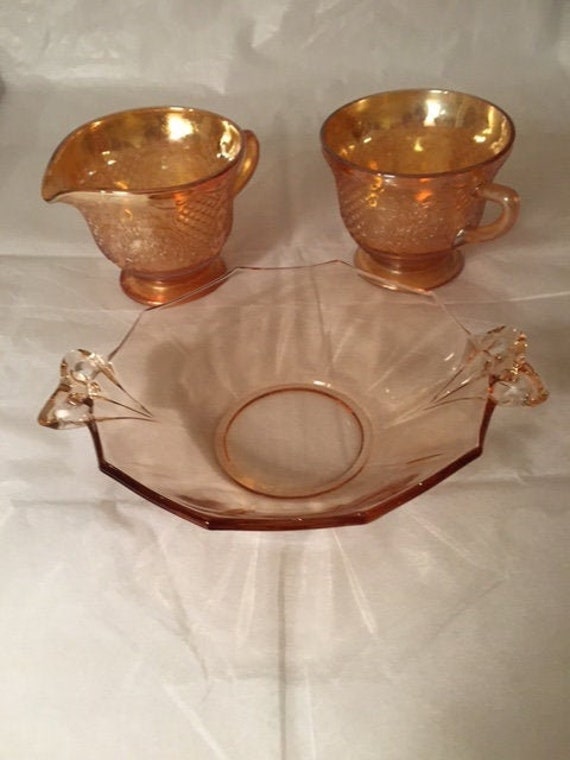 Depression Glass Federal Carnival Lattice Marigold Set - Etsy