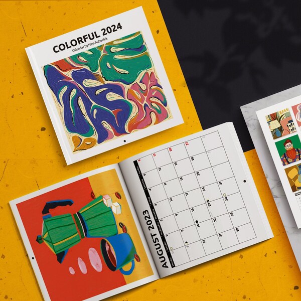 Colorful Calendar - Etsy
