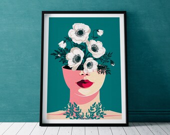 Flower Head Wall Art - Etsy
