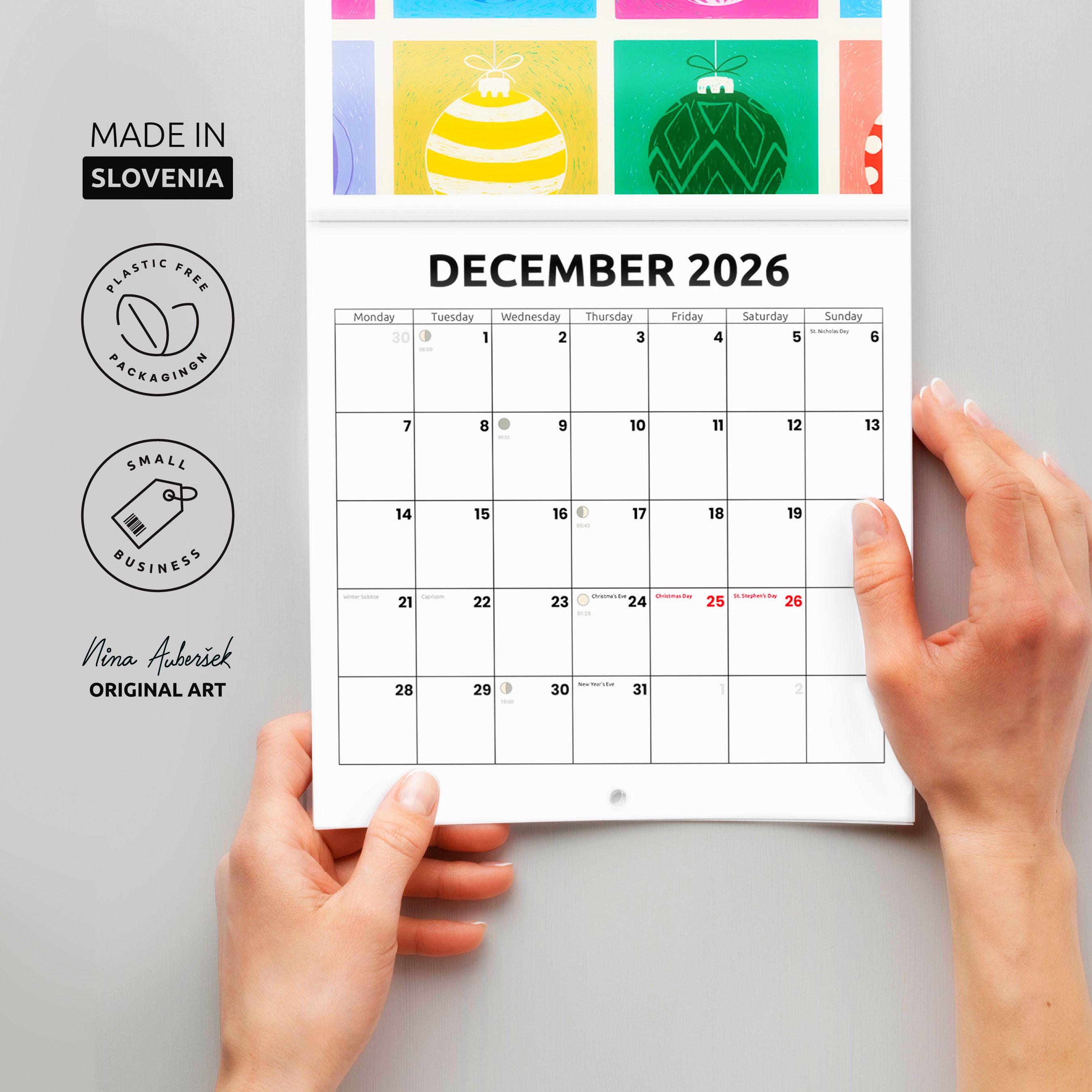 2026 Illustrated Wall Calendar – Modern Family Art Calendar by Nina ...