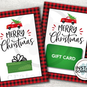 Christmas Gift Card Holder PRINTABLE Thank You Card INSTANT DOWNLOAD ...