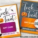 Halloween Gift Card Holder | PRINTABLE | Thank You Card | INSTANT ...