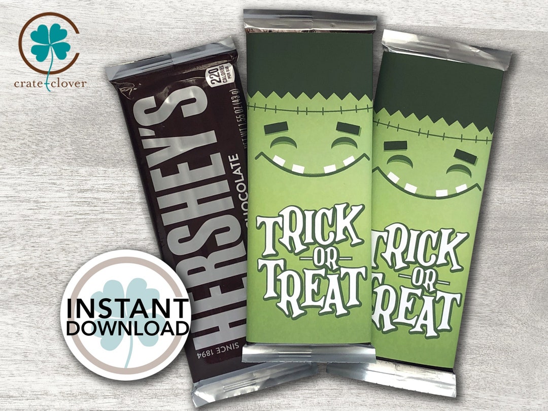 Halloween Party Favor Frankenstein Candy Bar Wrapper - Etsy