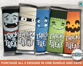 Halloween Candy Bar Wrapper Halloween Candy Bar Wraps - Etsy