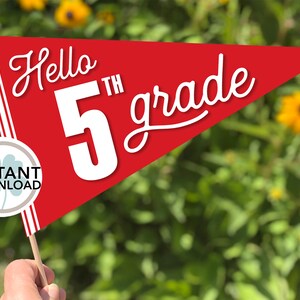 Hello 5th Grade Flag | Back to School Sign | First Day of School ...