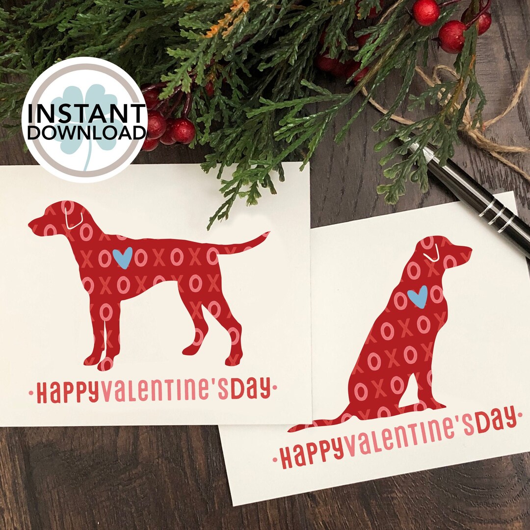 LAB Valentine's Day Card | Dog Lover PRINTABLE | INSTANT Download ...