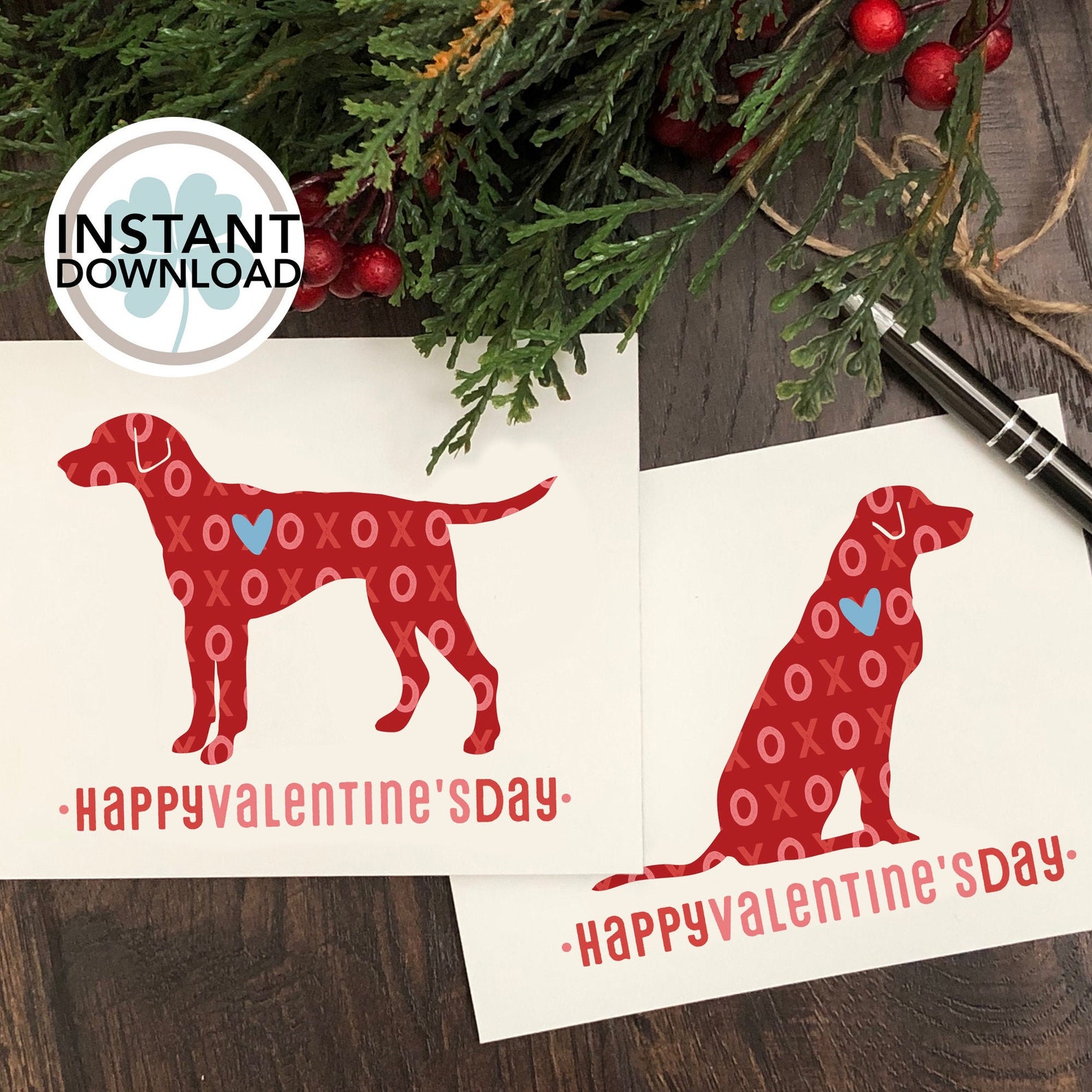 Labrador Valentine's Day Card: Dog Lover Printable (digital Download ...