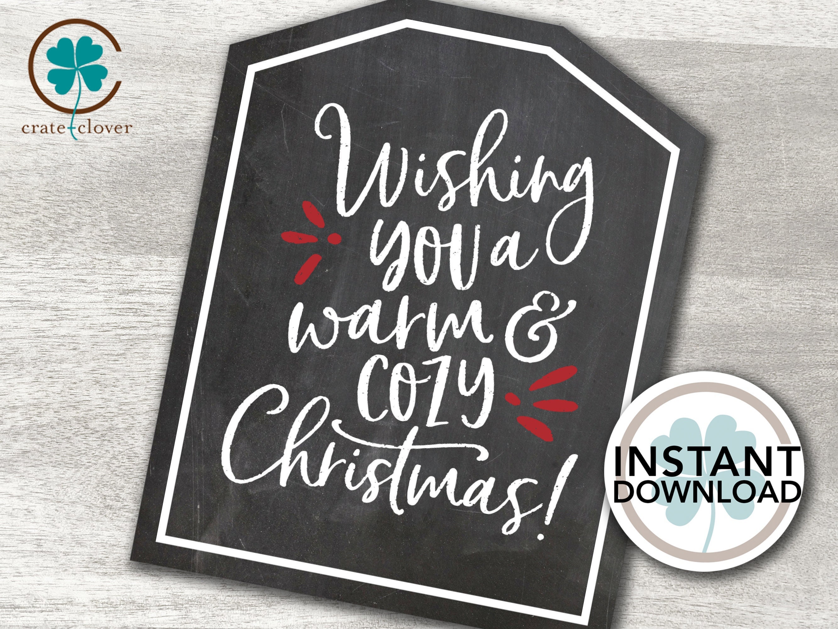 Christmas Gift Tag Wishing You a Warm and Cozy Christmas - Etsy