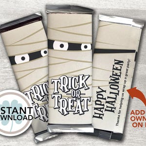 Halloween Candy Bar Wrapper | PRINTABLE | Trick or Treat | INSTANT ...