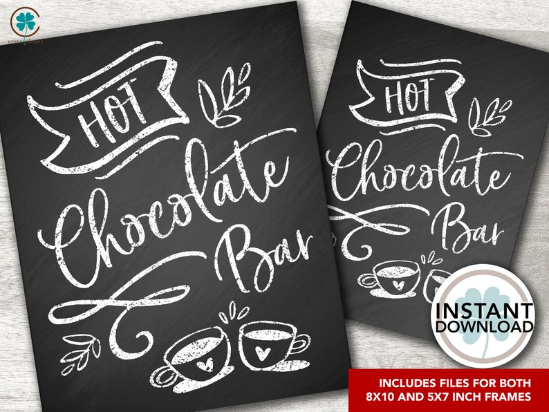 Hot Chocolate Bar Sign 8x10 Digital Pdf PRINTABLE - Etsy