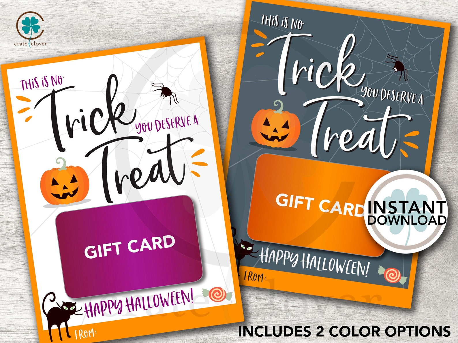 Halloween Gift Card Holder | PRINTABLE | Thank You Card | INSTANT ...