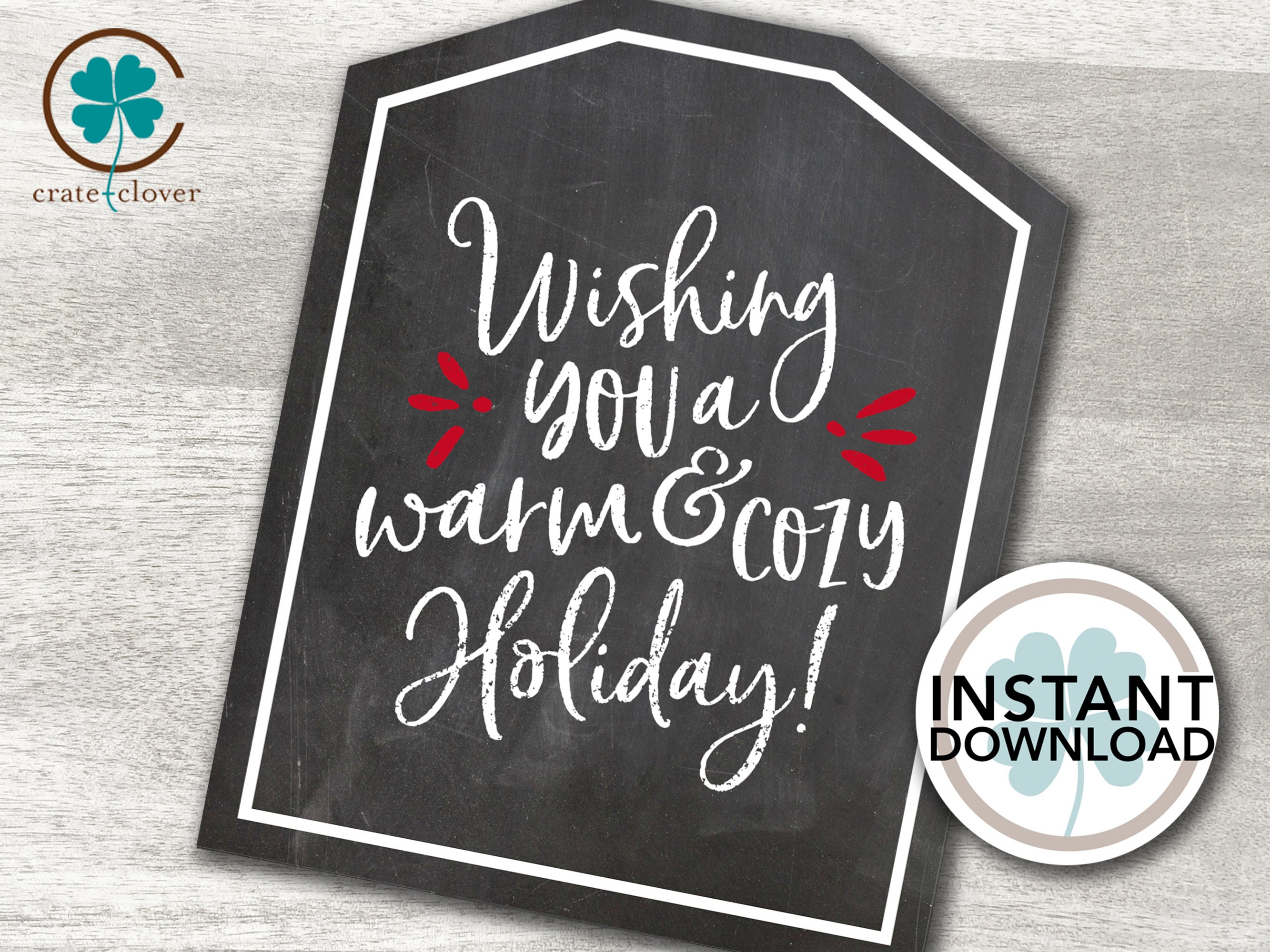 Holiday Gift Tag Wishing You a Warm and Cozy Holiday | Etsy