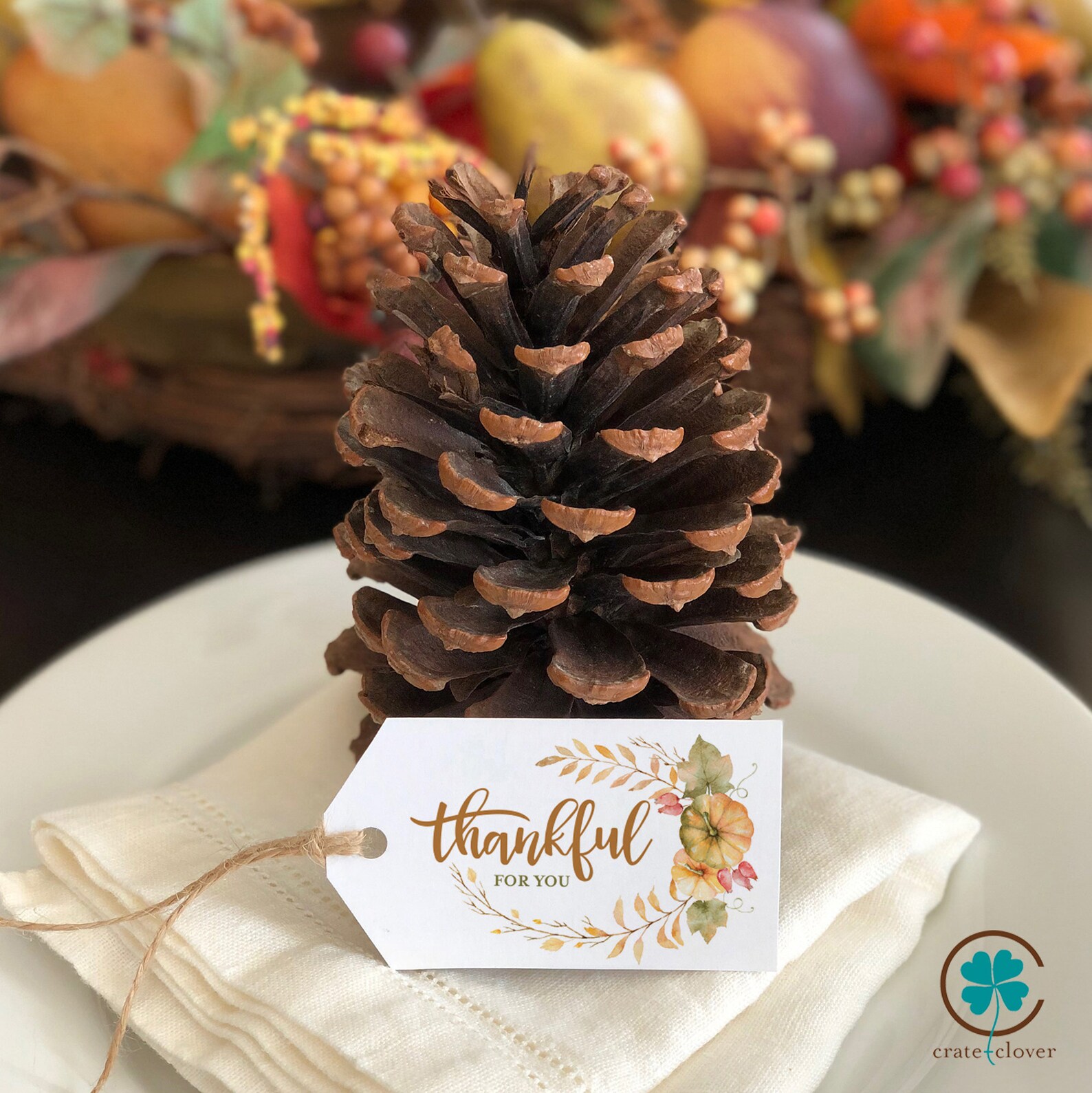 Thankful for You Gift Tag Thanksgiving Hang Tag | Etsy