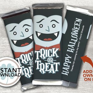 Halloween Candy Bar Wrapper | PRINTABLE | Trick or Treat | INSTANT ...