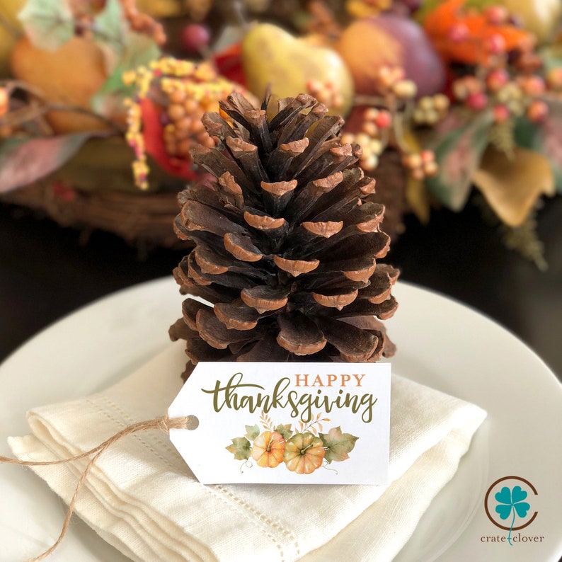 Happy Thanksgiving Gift Tag Thanksgiving Hang Tag - Etsy