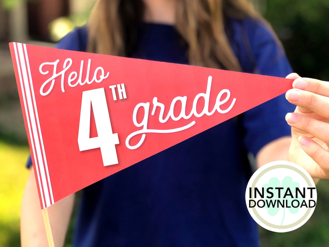 Hello 4th Grade Flag: Back to School Photo Prop (digital Download) - Etsy