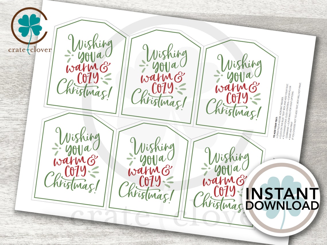 Wishing You a Warm and Cozy Christmas INSTANT DOWNLOAD - Etsy