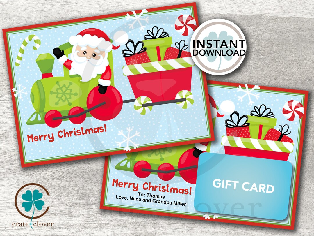 Christmas Gift Card Holder | PRINTABLE | Thank You Card | INSTANT ...