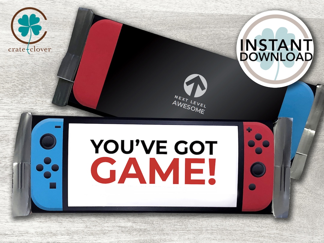 Gamer Wrapper | Chocolate Bar | PRINTABLE | Party Favor Thank You ...