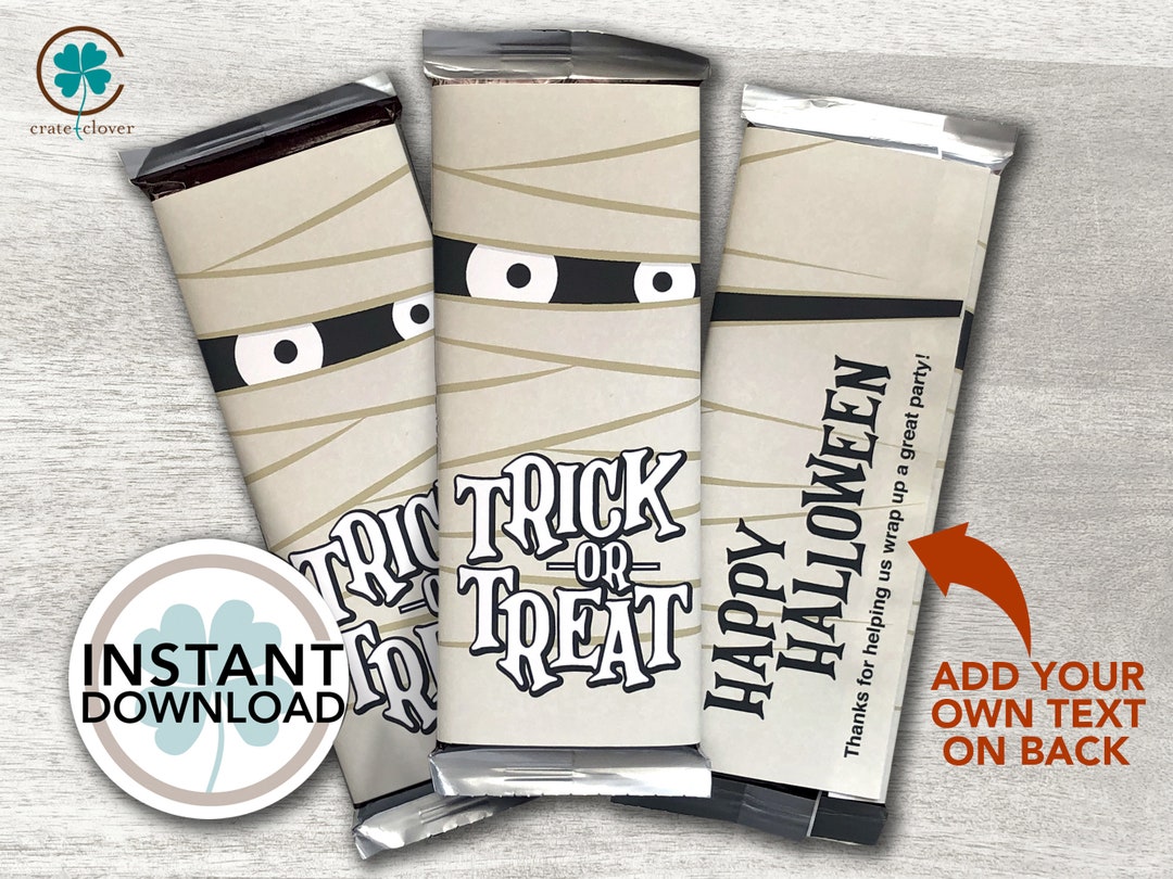 Mummy Candy Bar Wrapper: Halloween Party Favor (PRINTABLE) - Etsy